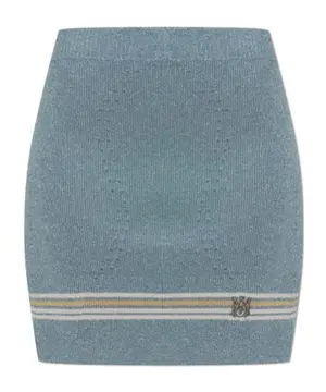 Amiri Logo-detail Mini Skirt - Blue