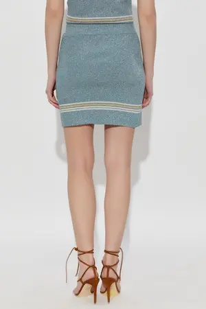 Amiri Striped Lurex Knitted Mini Skirt