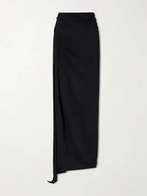 Rick Owens Draped Asymmetric Maxi Skirt - Black