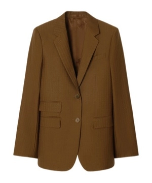 Burberry Single-breasted Tailored Blazer With Jacquard Weave