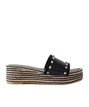 Valentino Garavani Studded Platform Espadrille Slides