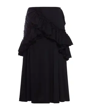 Dries Van Noten Ruffled Midi Skirt - Black
