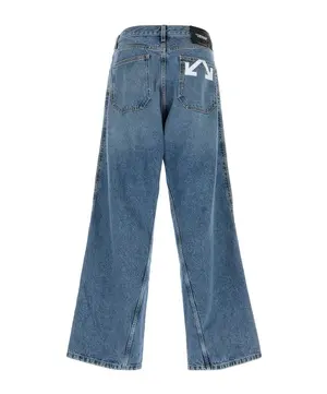 Off-White Half Arrow Twist Slouchy Jeans - Blue