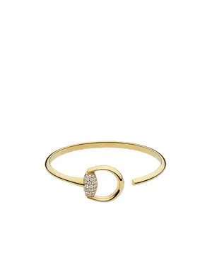 Gucci Horsebit Diamond 18k Bangle Bracelet - Gold