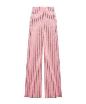 Dries Van Noten Striped Wide Leg Trousers - Pink