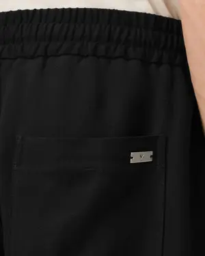 Ami Straight-leg Trousers With Drawstring Waist - Black