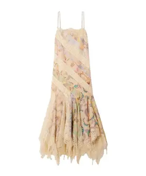 Zimmermann Eden Asymmetrical Pleated Dress
