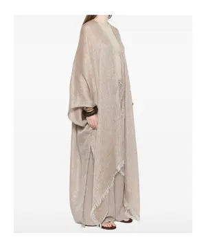 Fabiana Filippi Long Open-front Cardigan With Tassel Hem