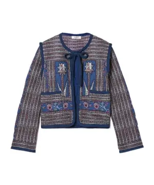 Sea Quilted Patchwork Coat