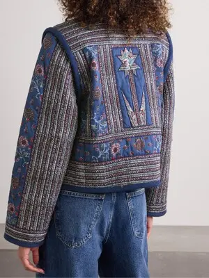 Sea Quilted Patchwork Coat