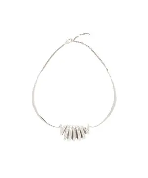 Rabanne Choker With Swirl Motif And Crystal Embellishment - White
