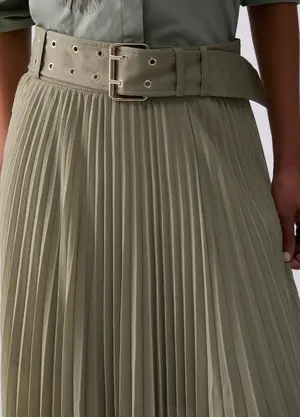 Liu Jo Pleated Maxi Skirt With Removable Belt