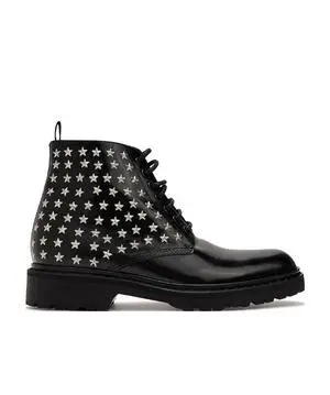 Saint Laurent Star Embellished Lace-up Ankle Boots