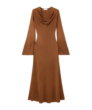 Altuzarra Draped Knitted Midi Dress - Brown