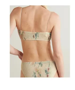 TOTEME Ruffled Floral Print Bikini Top
