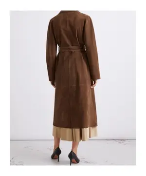 Marella Suede Belted Trench Coat