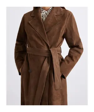 Marella Suede Belted Trench Coat