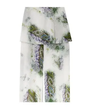 Christopher Esber Printed Silk-chiffon Wide-leg Pants - Gray