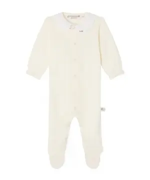 Bonpoint Tintina Hand-embroidered Swans Pyjamas With Peter Pan Collar - White