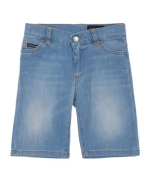 Dolce & Gabbana Logo Tag Stretch Cotton Denim Shorts