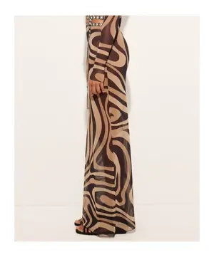 Emilio Pucci Sheer Abstract Print Maxi Skirt