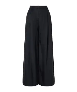 THE FRANKIE SHOP Marfa Pleated Wide-leg Twill Pants - Black