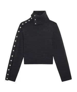 IRO PARIS Asymmetrical Wool Sweater With Stud Detail