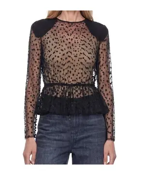 Chloé Polka Dot Print Tulle Top