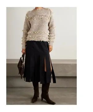Ulla Johnson Frayed Metallic Tweed Sweater