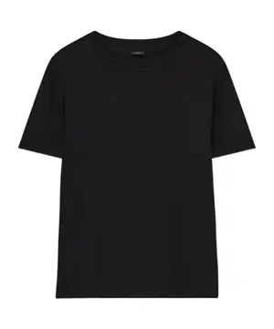 JOSEPH Rubin Ribbed Neckline Top - Black
