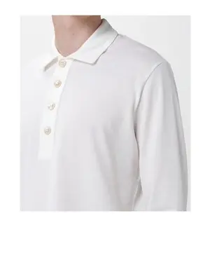 Eleventy Long-sleeve Polo Shirt - White