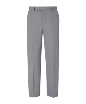 Fendi Gray Wool Gabardine Tailored Pants - Grey