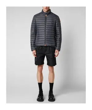 SAVE THE DUCK Long-sleeved Puffer Jacket With Stand Collar - Black