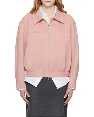 DUNST Collared Long Sleeve Zip-up Jacket - Pink
