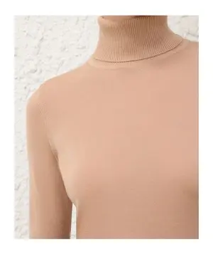 Zimmermann Long Sleeve Turtleneck Sweater - Biscuit