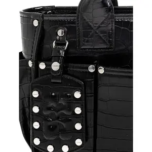 GANNI Crocodile-effect Studded Tote Bag