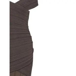 Balmain Pleated Off-the-shoulder Dress