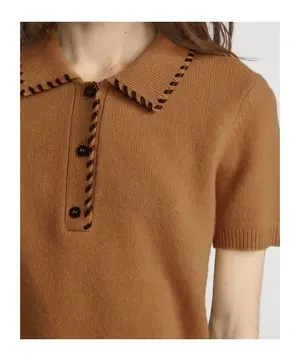 FRAME Leather Stitch Polo