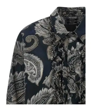R13 Ruffled Paisley-print Shirt