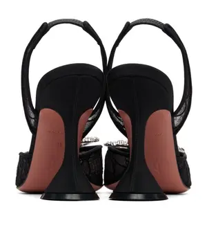 Amina Muaddi Rosie Lace Sling 95 Pointed-toe High-heeled Sandals - Black