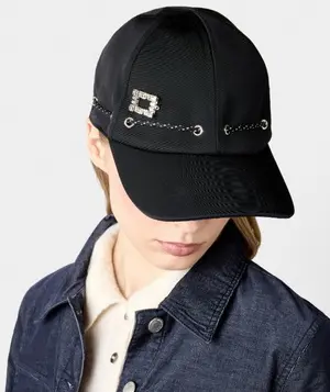ROGER VIVIER Embellished Baseball Cap - Black