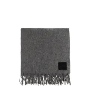 ANINE BING Fringed Wool Scarf - Black