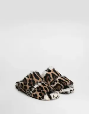 Dolce & Gabbana Leopard-print Fur Slippers