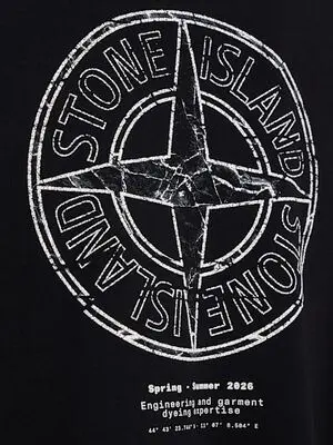 Stone Island Logo Cotton T-shirt - Black