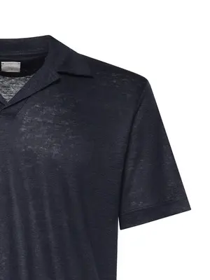 Eleventy Open Collar Polo Shirt - Black