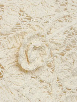 Blumarine Rose Appliqué Knit Cropped Top