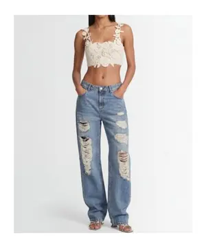 Blumarine Rose Appliqué Knit Cropped Top
