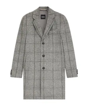 Hugo Boss Checked Buttoned Coat