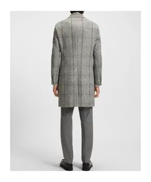 Hugo Boss Checked Buttoned Coat