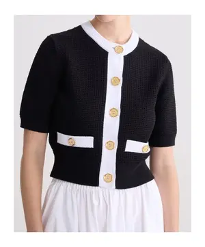 PATOU Contrast Trim Short-sleeve Knitted Sweater